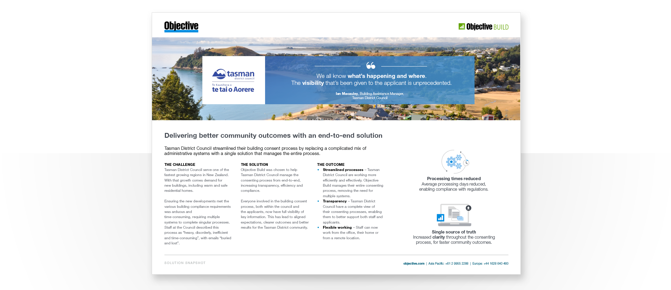 Solution Snapshot: Tasman District Council | Objective Corporation