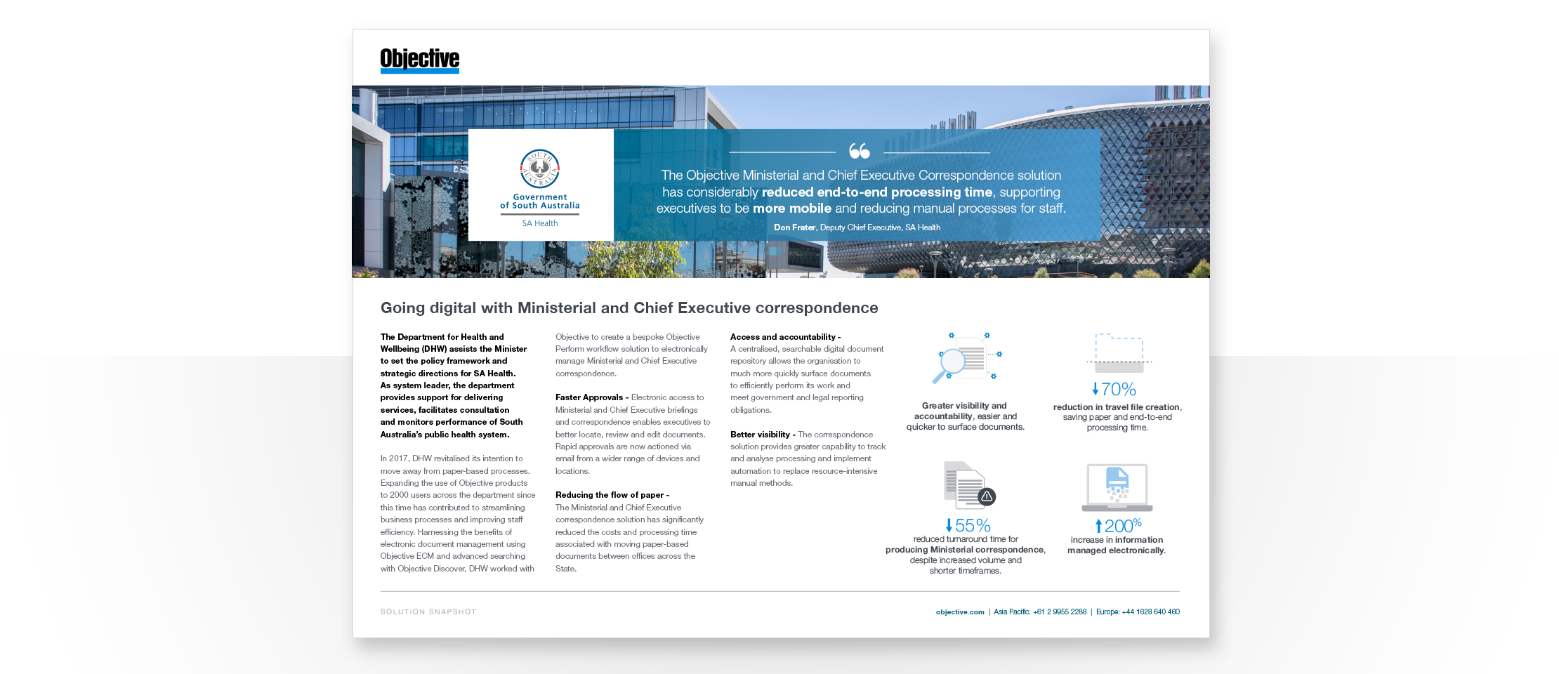 Solution Snapshot | SA Health | Objective Corporation